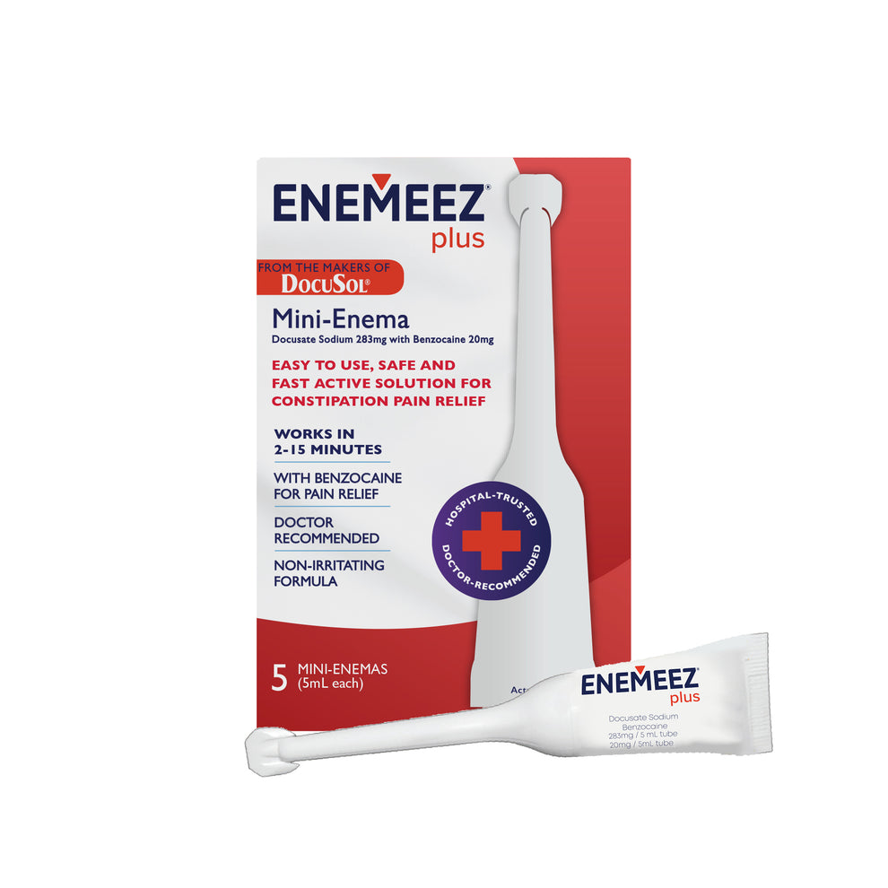 ENEMEEZ® Plus 5 Count Carton, 283mg Docusate Sodium and 20mg Benzocain ...