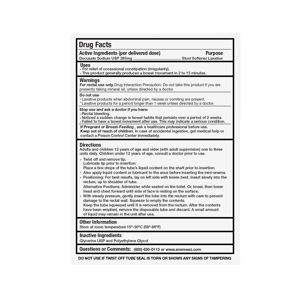 ENEMEEZ® Regular 283mg Docusate Sodium Mini Enema, 30 Count – Enemeez