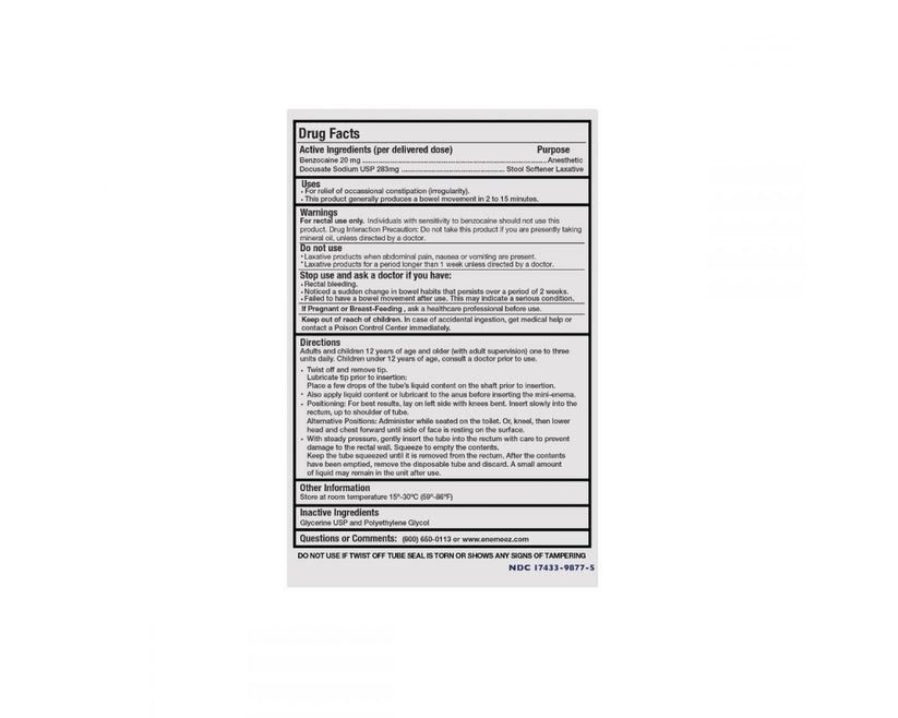 ENEMEEZ® Plus 5 Count Carton, 283mg Docusate Sodium and 20mg Benzocain ...